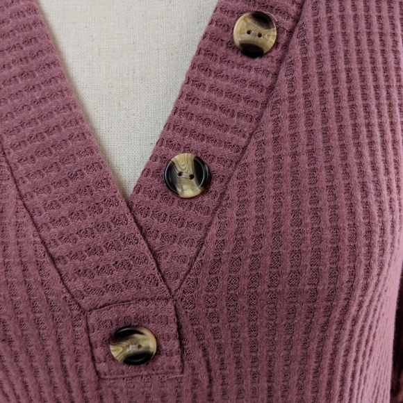 white birch | Sweaters | Mauve Waffle Knit Top | Poshmark